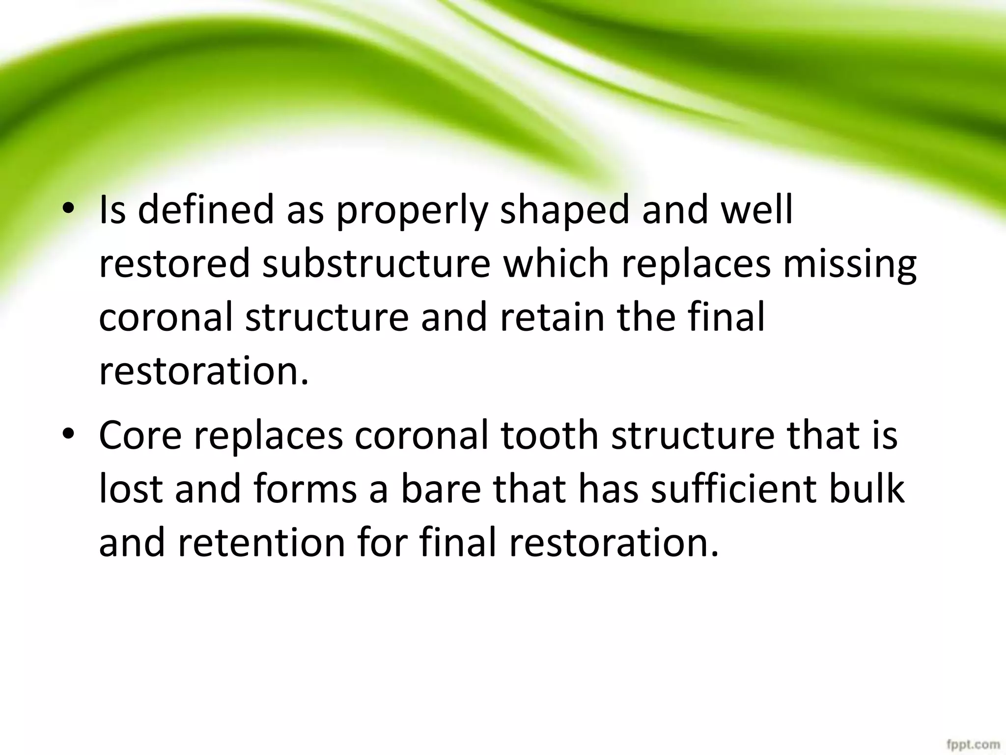 Custom made post & Core in endodontics | PPTX