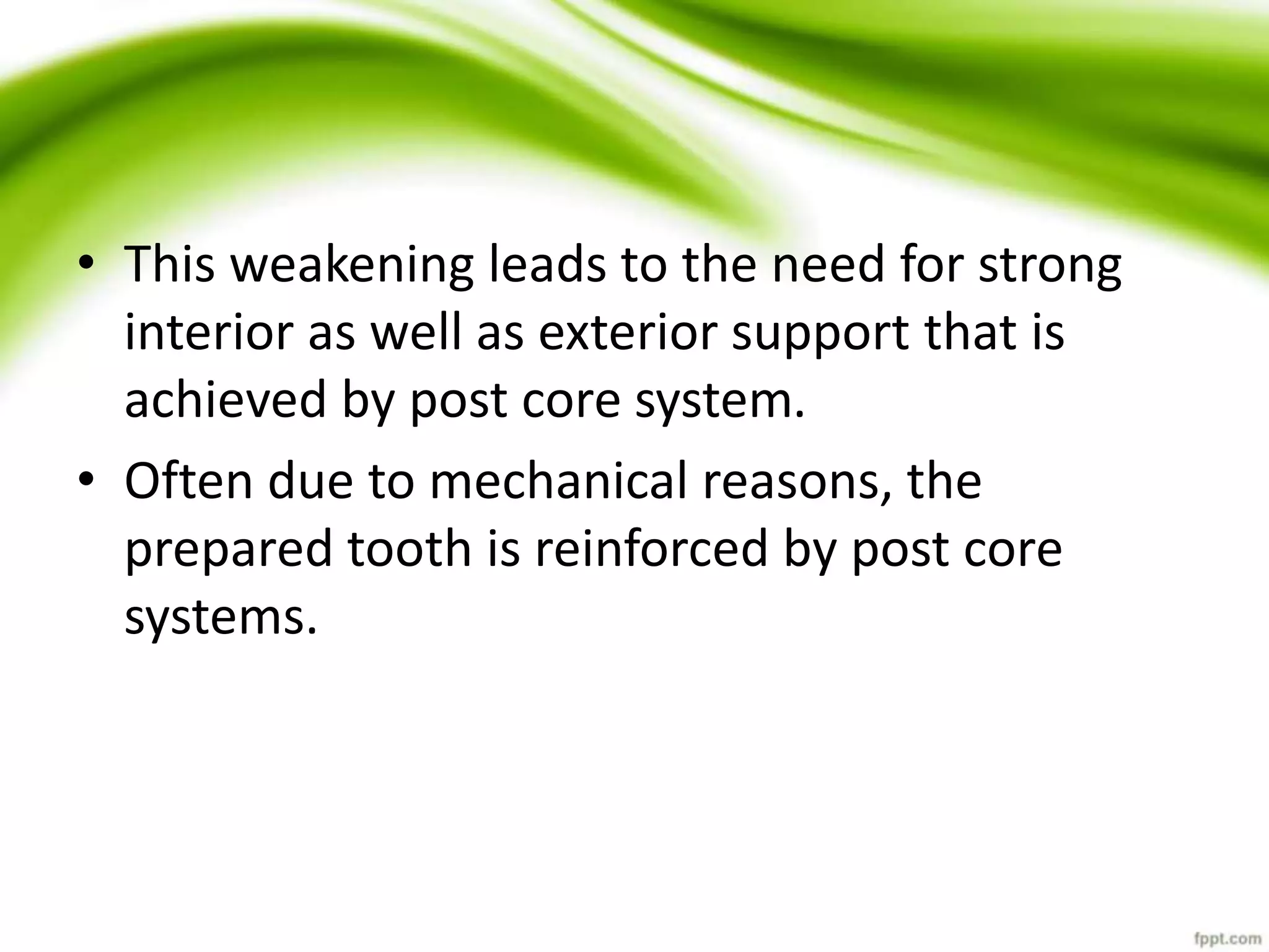 Custom made post & Core in endodontics | PPTX