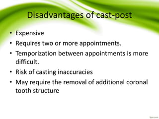 Custom made post & Core in endodontics | PPTX