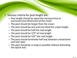 Custom made post & Core in endodontics | PPTX