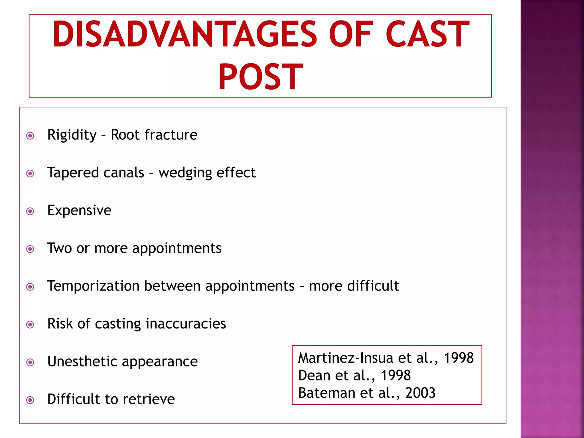 Cast post - Restoration of endodontically treated teeth | PPTX | Dental ...