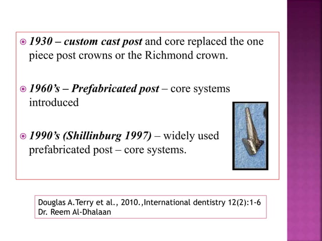 Cast post - Restoration of endodontically treated teeth | PPTX | Dental ...