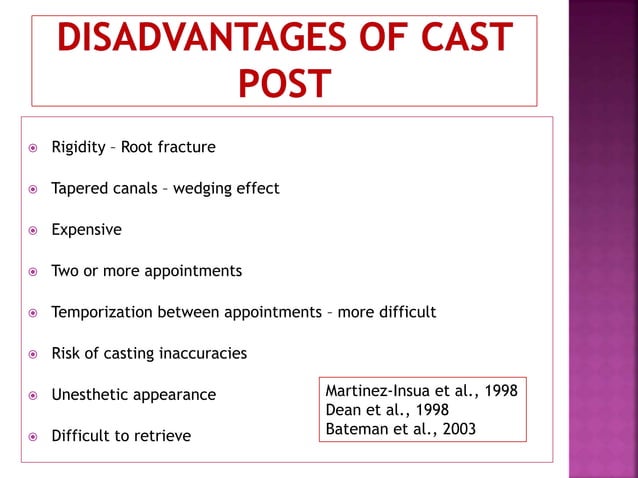 Cast post - Restoration of endodontically treated teeth | PPTX | Dental ...