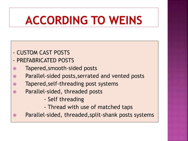 Cast post - Restoration of endodontically treated teeth | PPTX | Dental ...