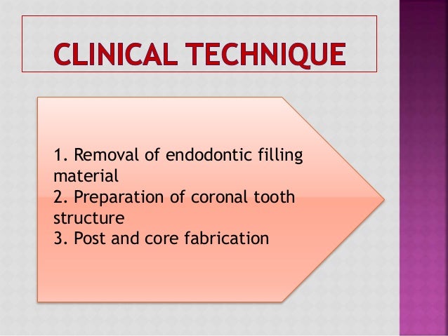 Cast post - Restoration of endodontically treated teeth