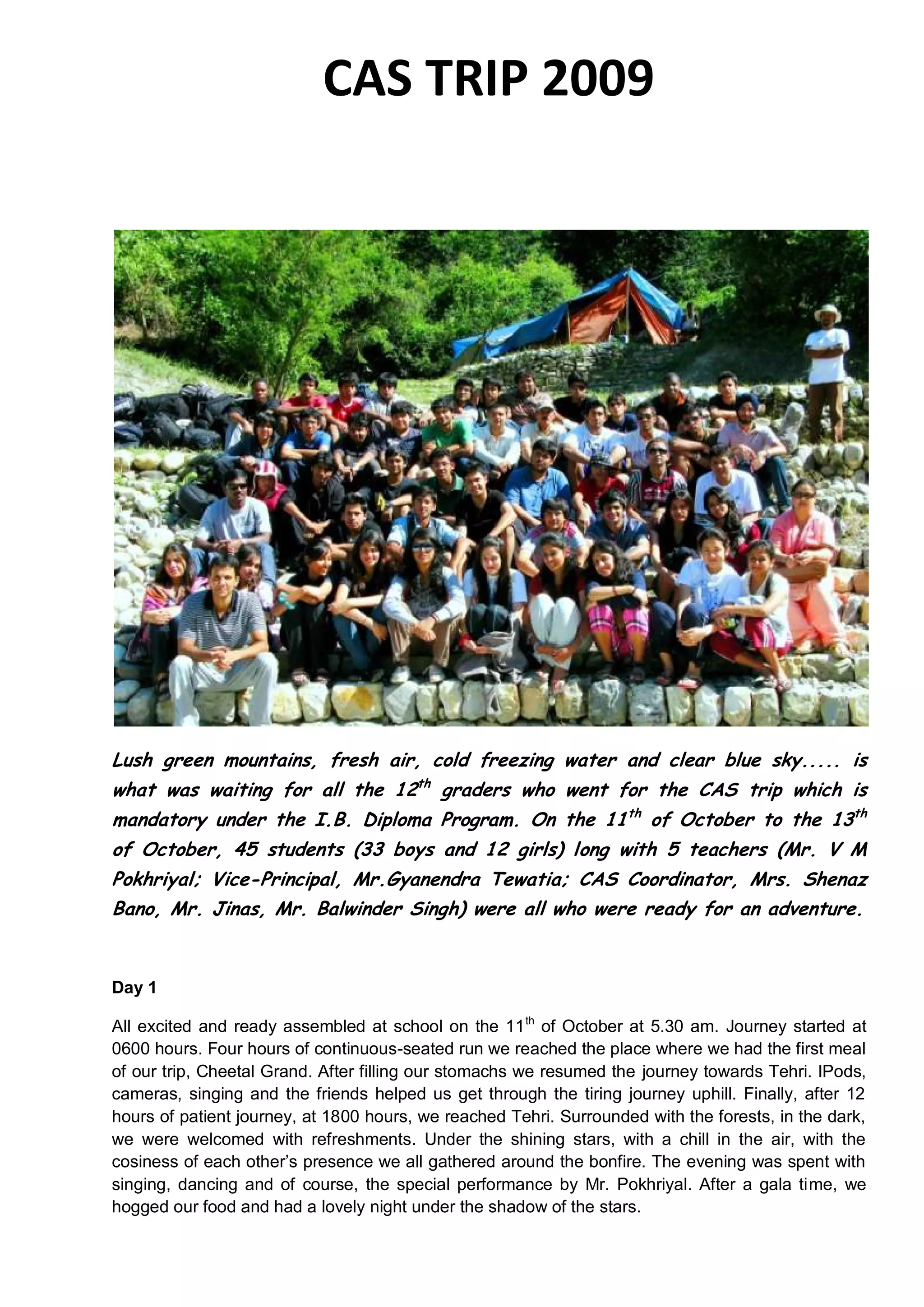 IBDP CAS Trip to Rishikesh | PDF