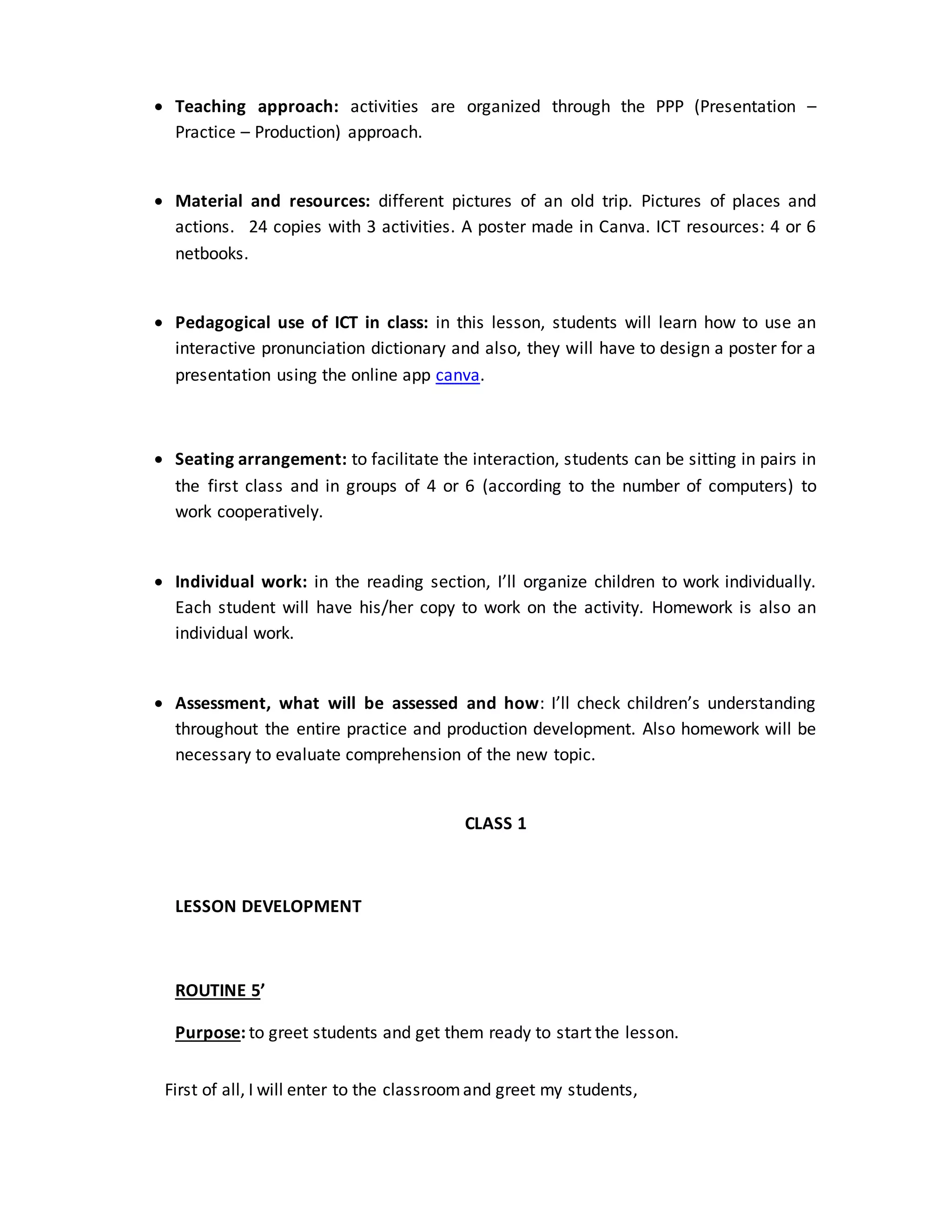 Mock lesson plans for Primary Level | DOCX