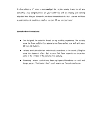 Mock lesson plans for Primary Level | DOCX | Homework and Study | Education