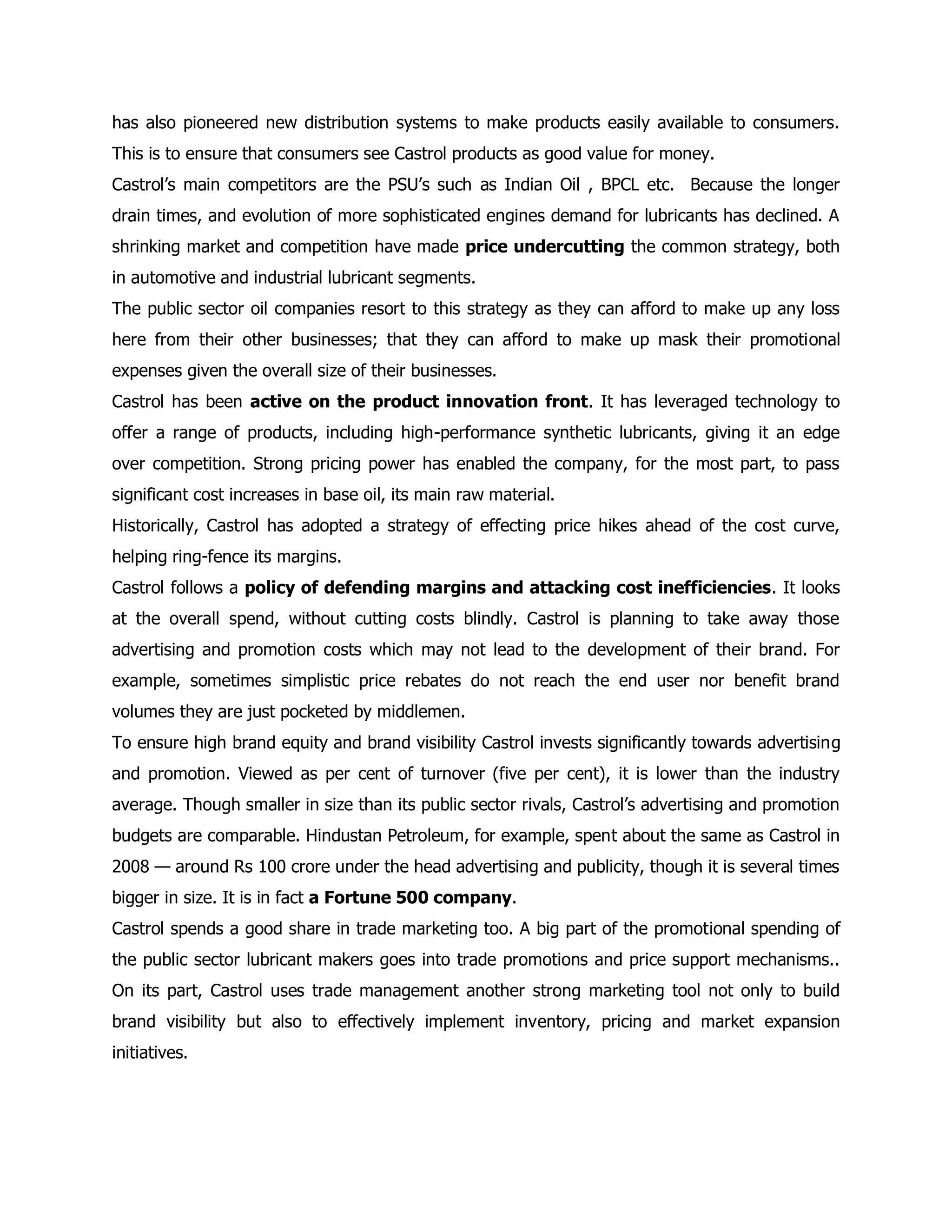 Castrol sales & distribution mgmt | PDF