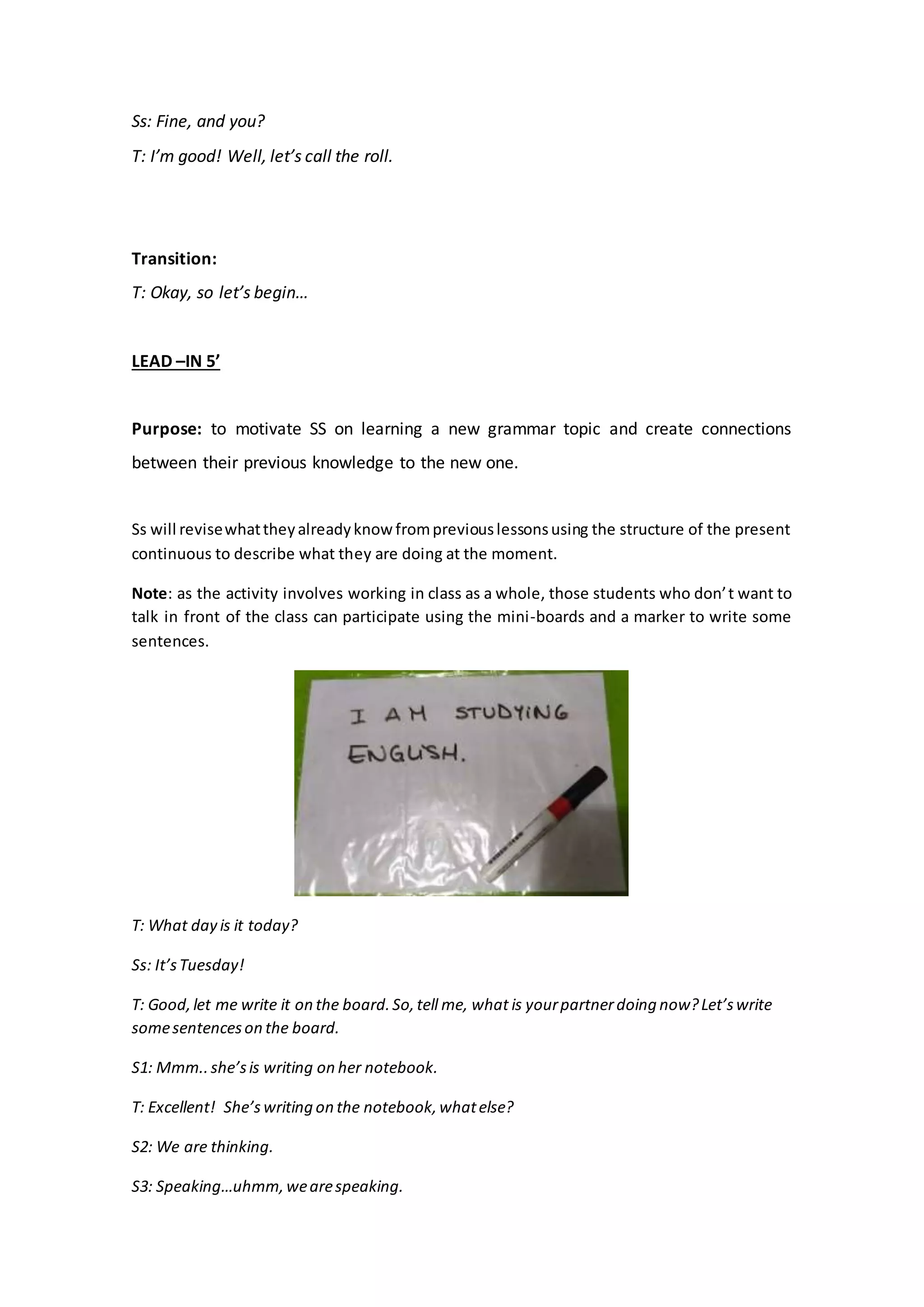 Mock lesson plans - Secondary level | DOC