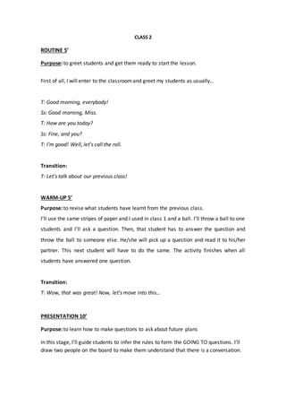 Mock lesson plans - Secondary level | PDF