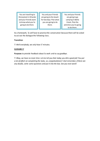 Mock lesson plans - Secondary level | DOC