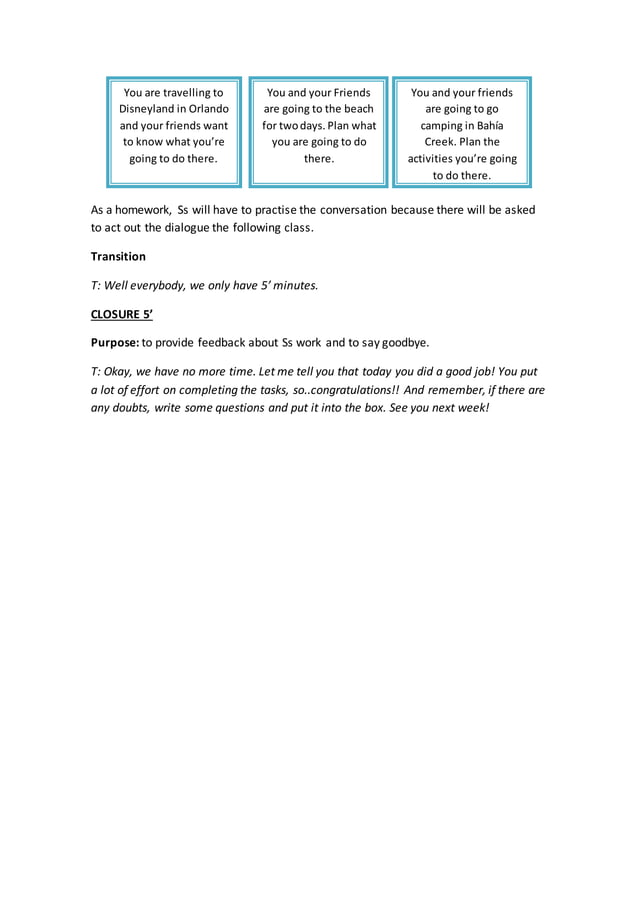 Mock lesson plans - Secondary level | PDF