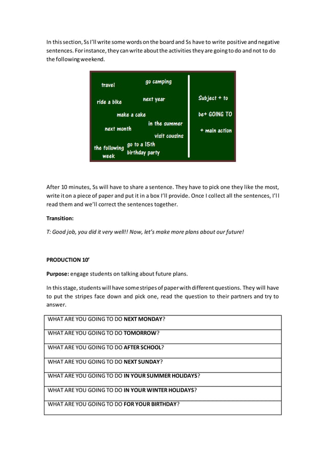 Mock lesson plans - Secondary level | PDF