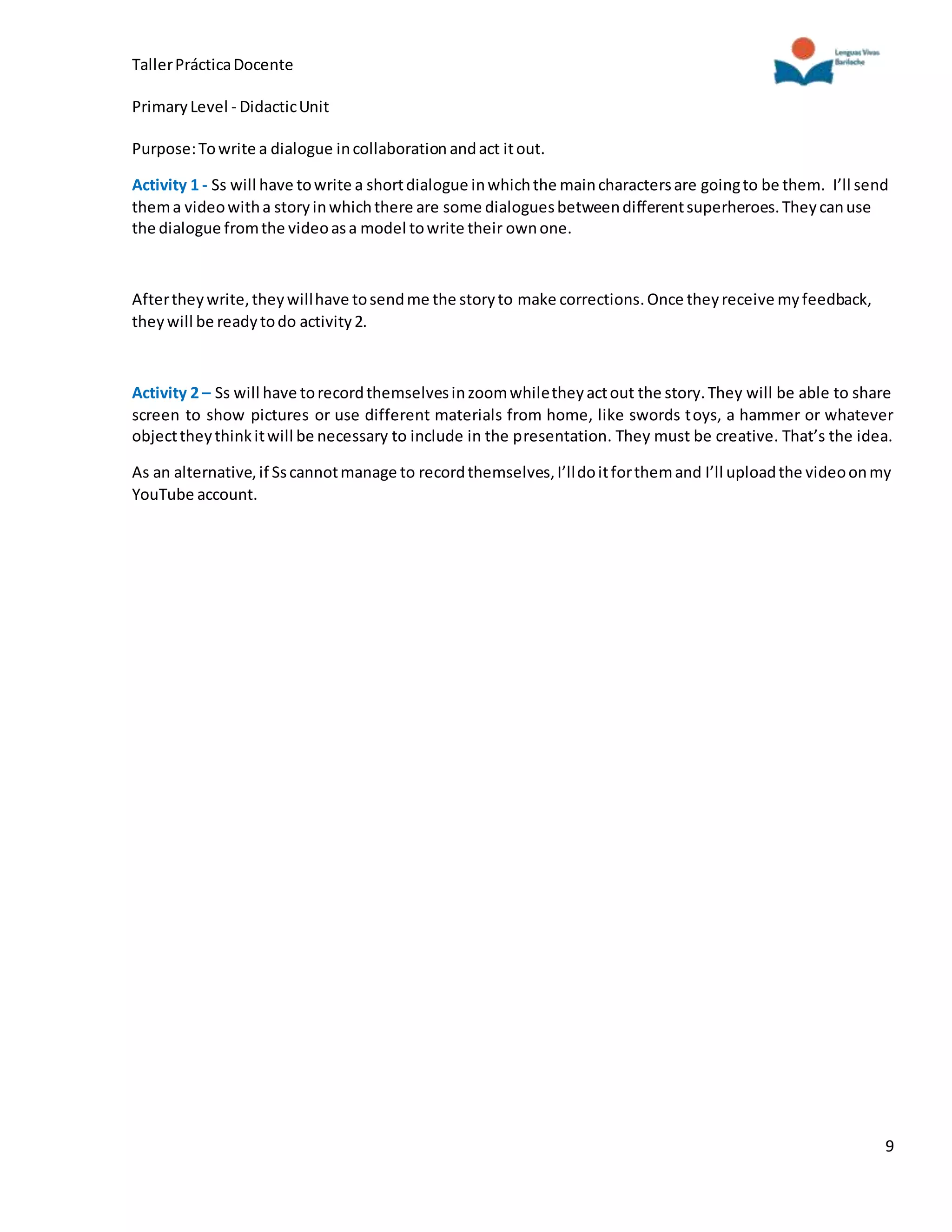 Didactic unit - Primary level | DOCX