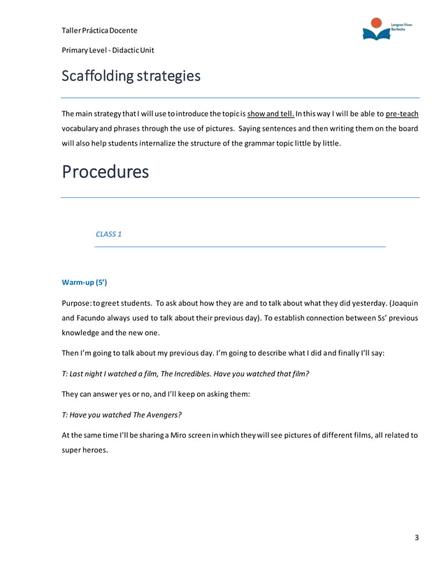 Didactic unit - Primary level | DOCX