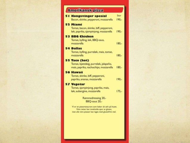 Castrum Spiseri Takeaway Meny | PPT