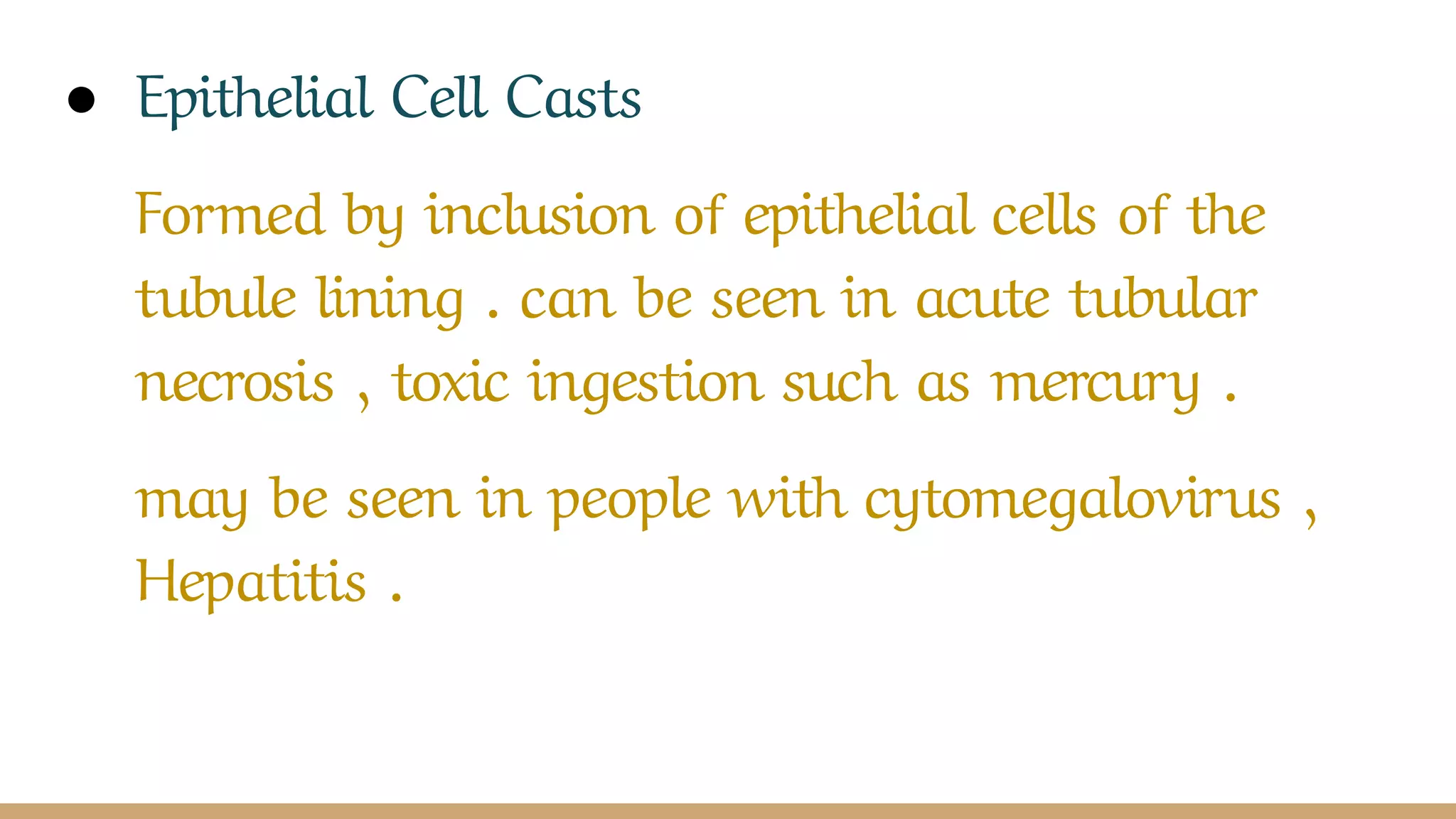 Casts in urine - Routine | PDF
