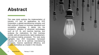 Sample Case Study of industry 4.0 and its Outcome | PPTX