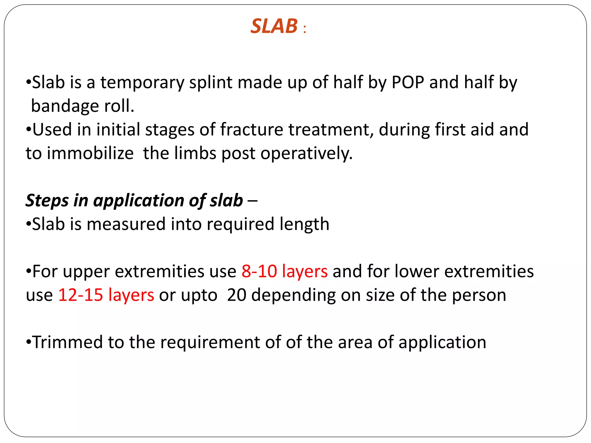 POP PLASTER AND CAST TECHNIQUES | PPTX