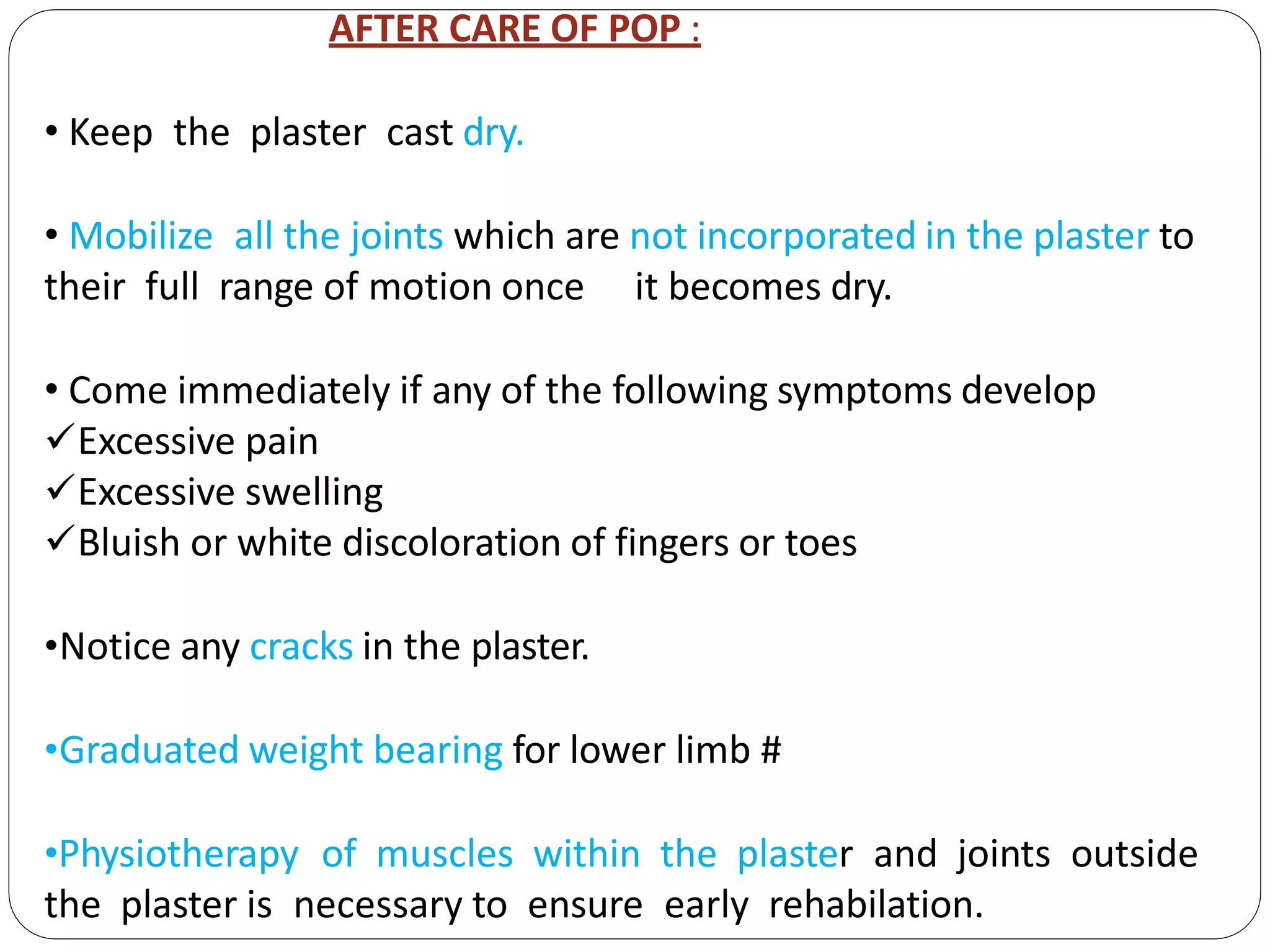 POP PLASTER AND CAST TECHNIQUES | PPTX