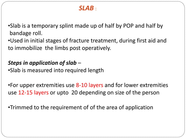 POP PLASTER AND CAST TECHNIQUES | PPTX | First Aid | Injuries