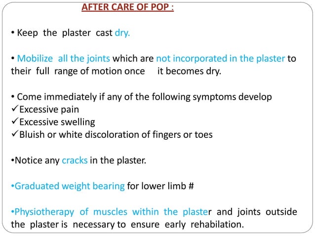 POP PLASTER AND CAST TECHNIQUES | PPTX | First Aid | Injuries