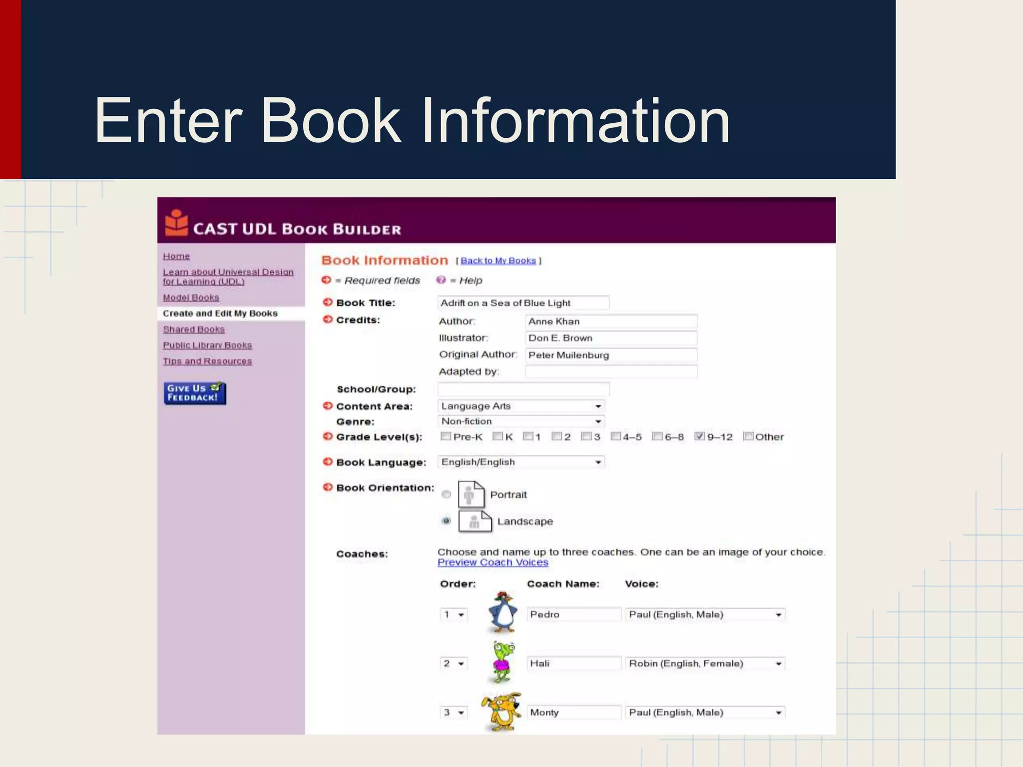 Cast udl book builder | PPTX
