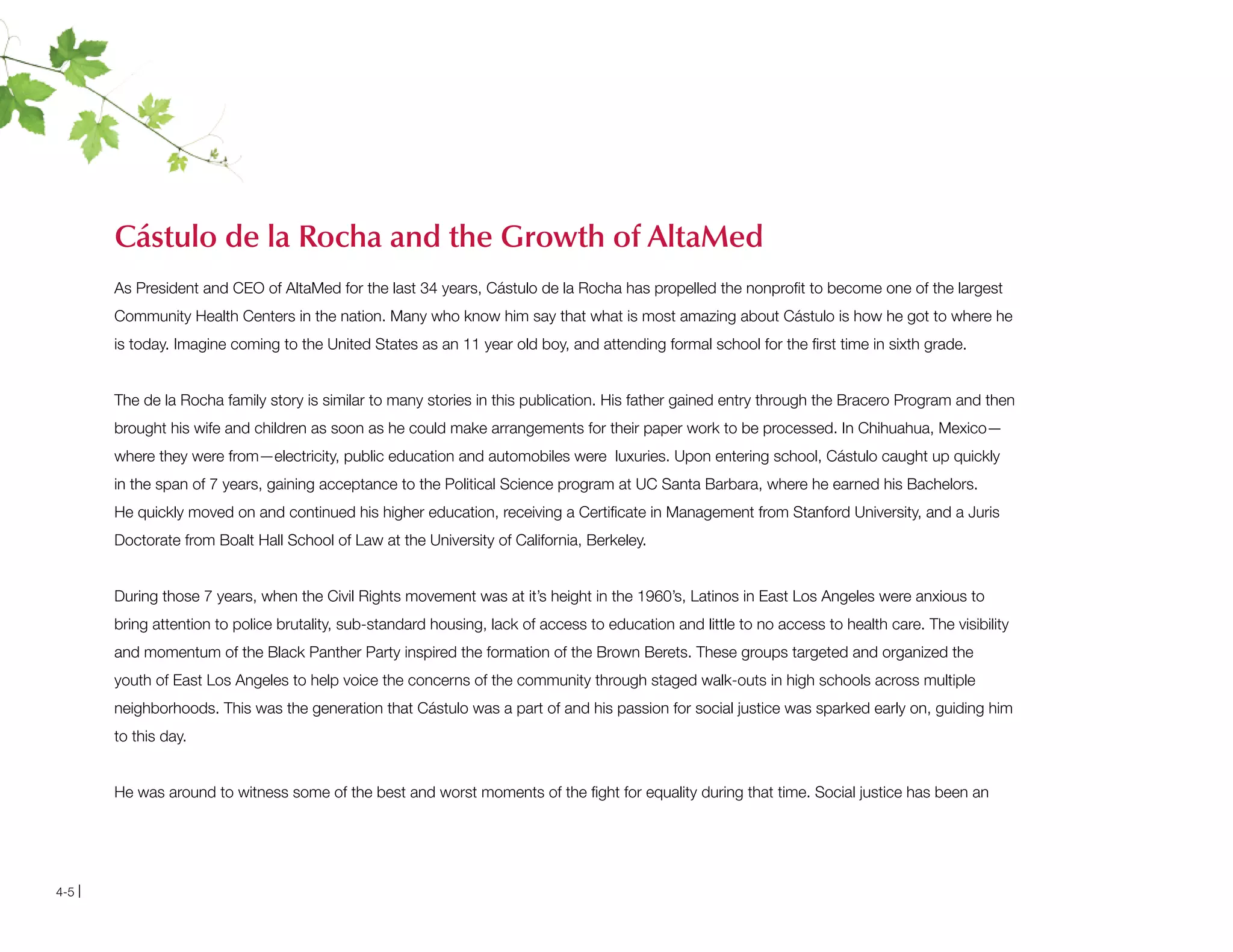 Castulo de la Rocha and the Growth of AltaMed | PDF