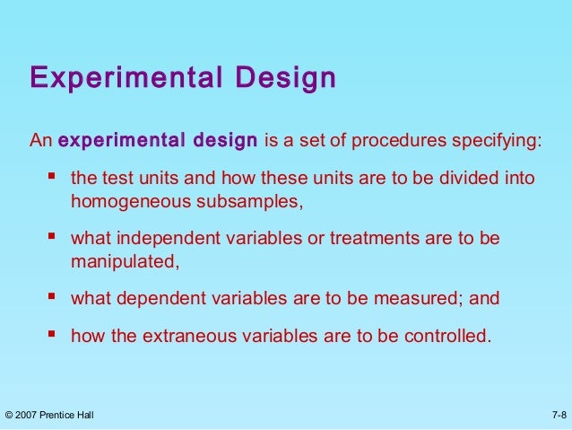 Casual research design experimentation