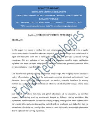 Casual stereoscopic photo authoring | PDF