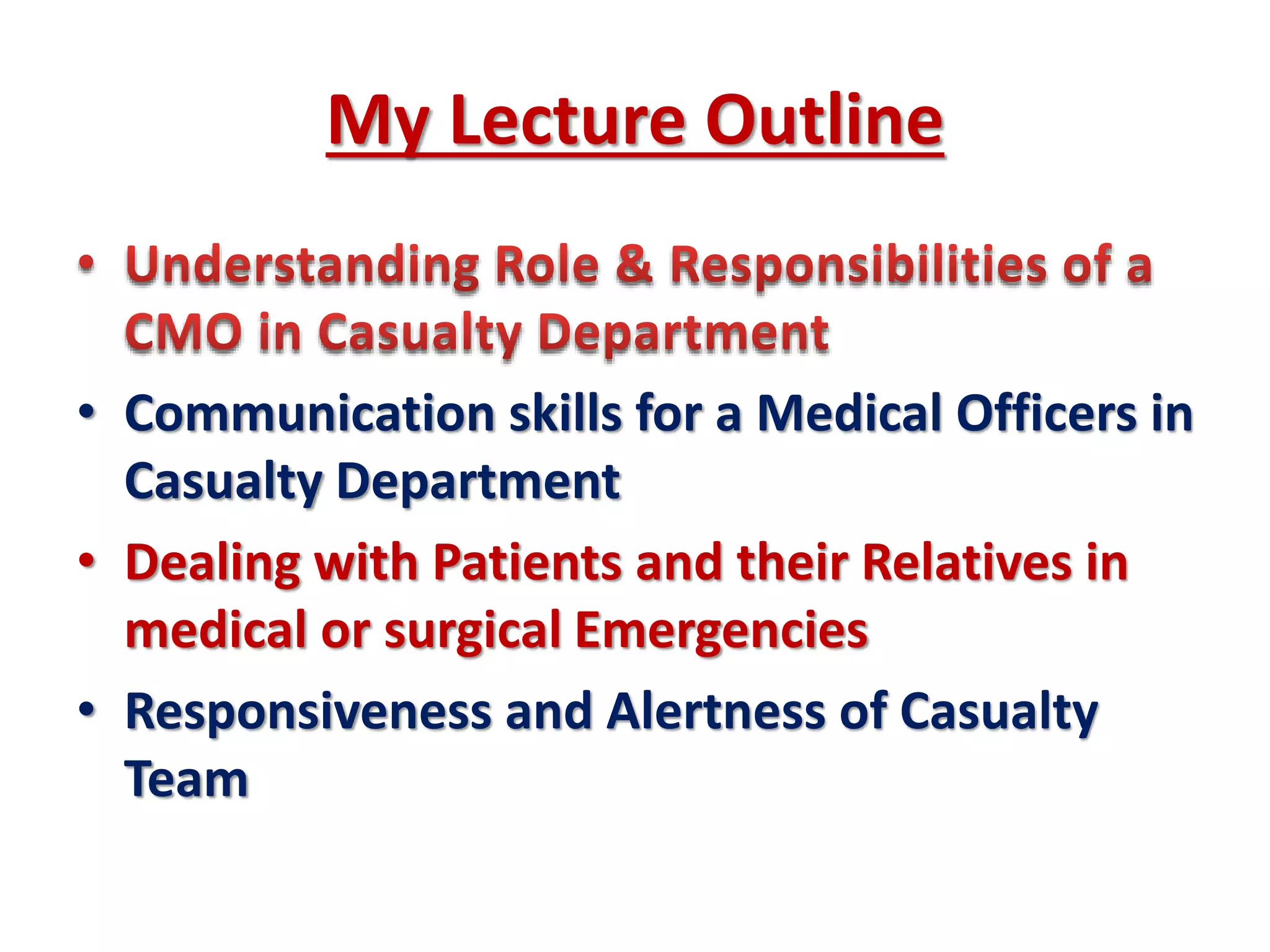 Casualty, emergency and trauma A to Z | PPTX