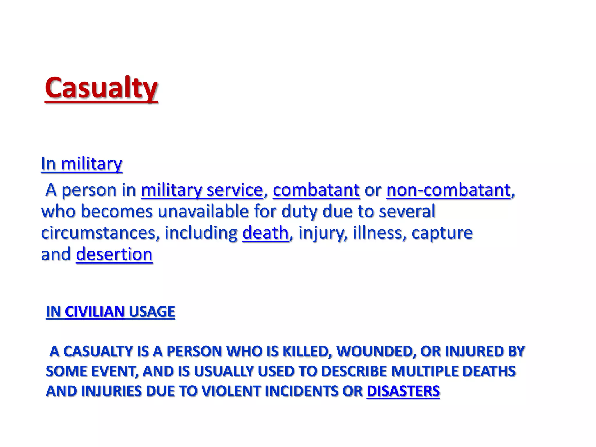 Casualty, emergency and trauma A to Z | PPTX