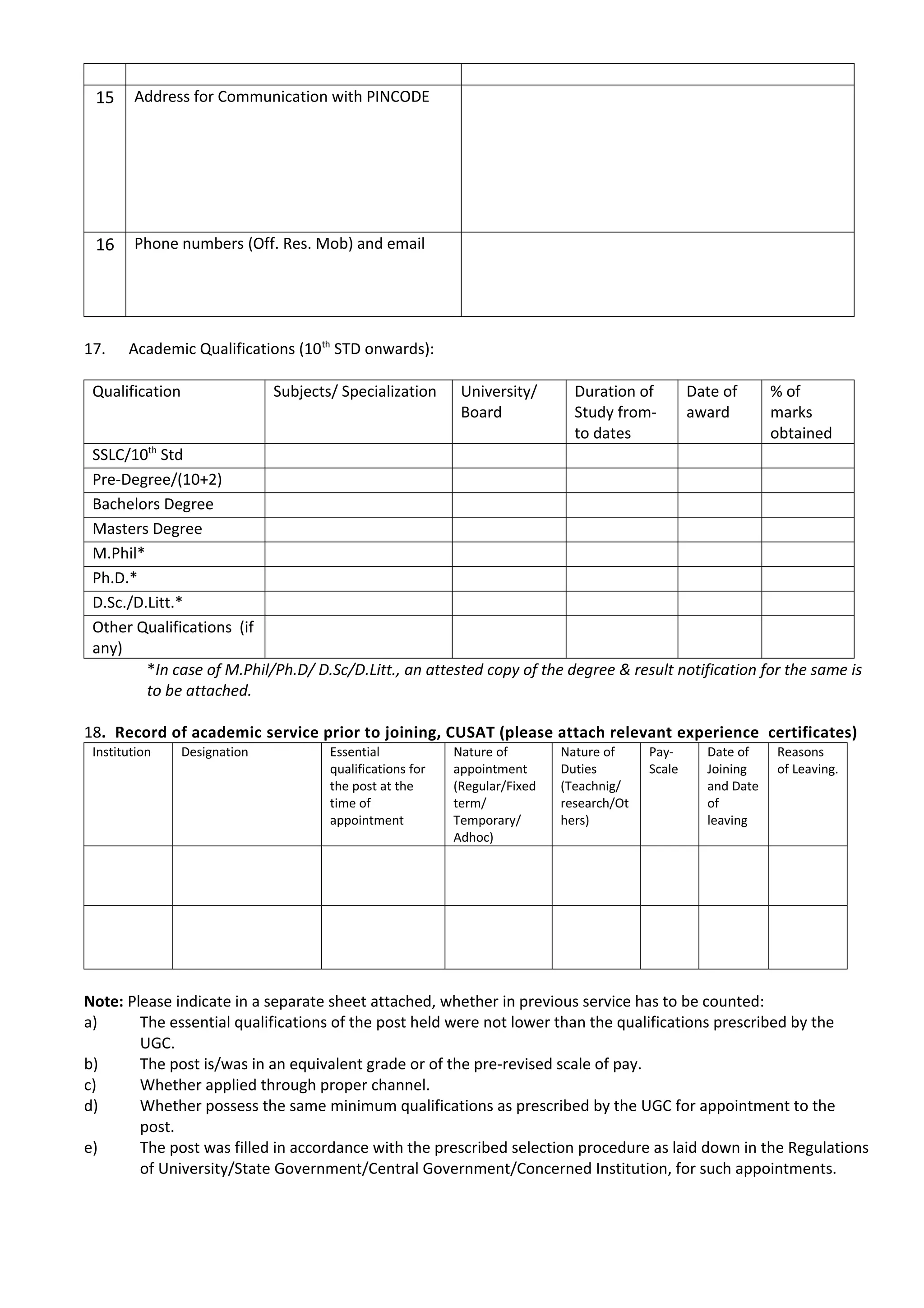 Career advancement UGC/AICTE teachers | DOC