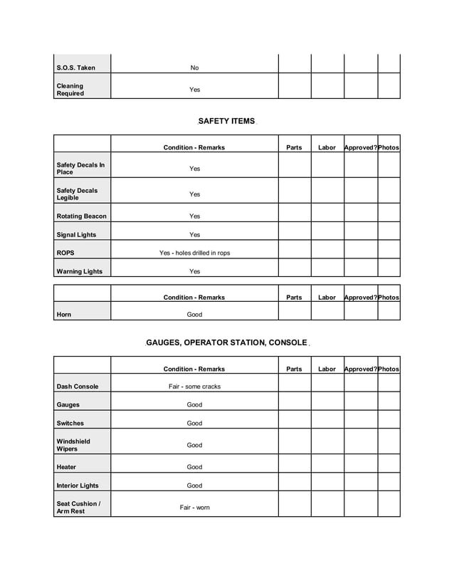 CAT 140G 72V17244 MOTOR GRADER INSPECTION REPORT | PDF