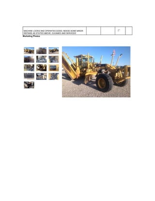 CAT 140H APM00348 MOTOR GRADER INSPECTION REPORT | PDF