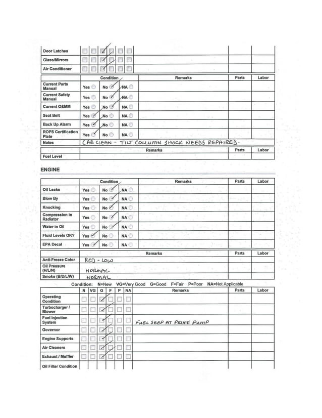 CAT 140H APM01277 MOTOR GRADER INSPECTION REPORT | PDF