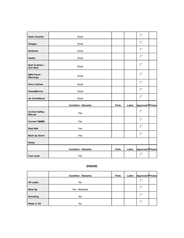 CAT 140H APM01758 MOTOR GRADER INSPECTION REPORT | PDF