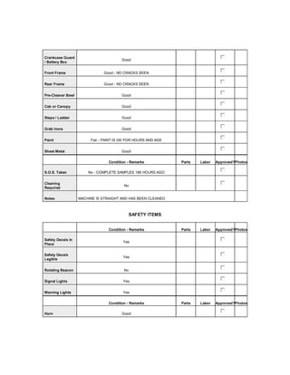 CAT 140H APM02182 MOTOR GRADER INSPECTION REPORT | PDF