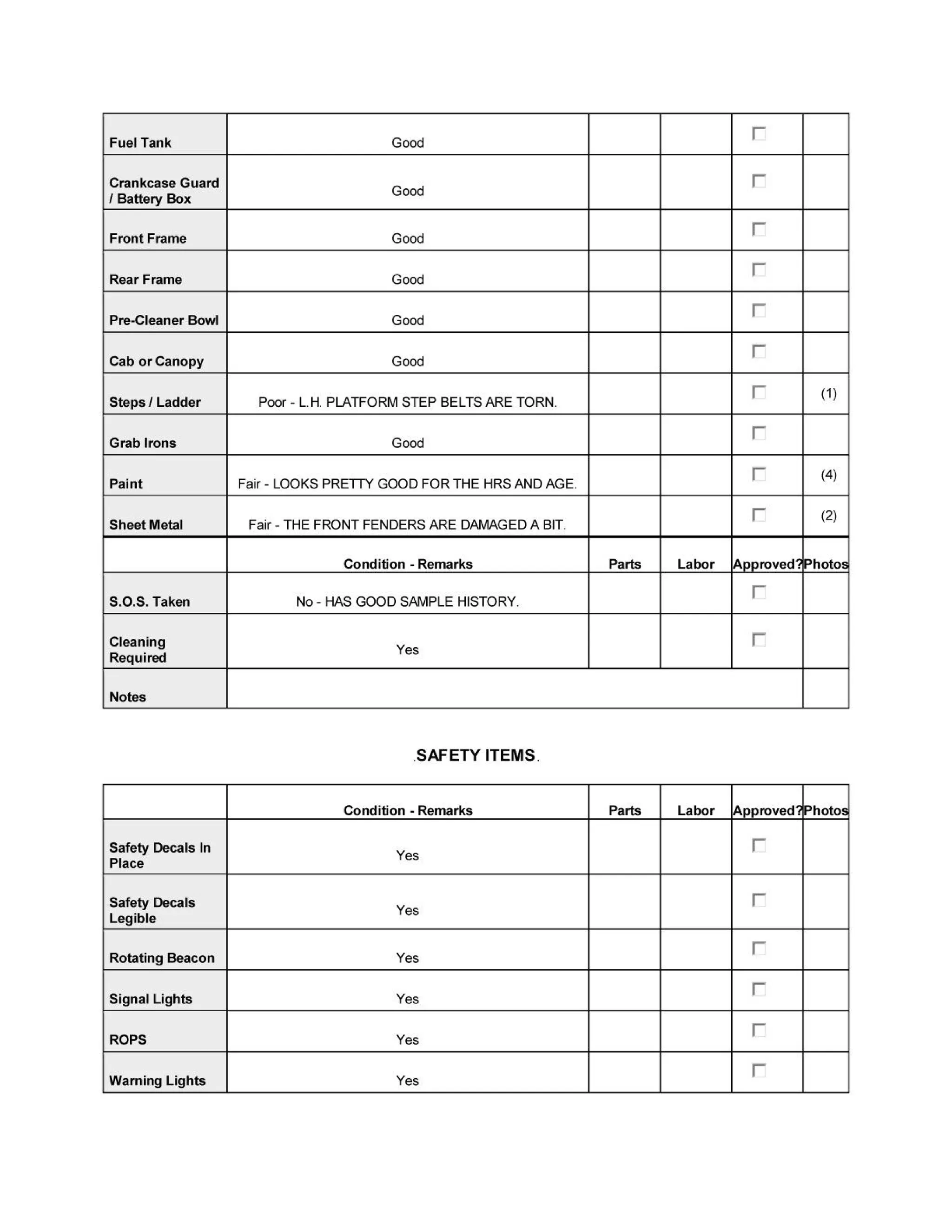 CAT 140HNA CCA03223 MOTOR GRADER INSPECTION REPORT | PDF