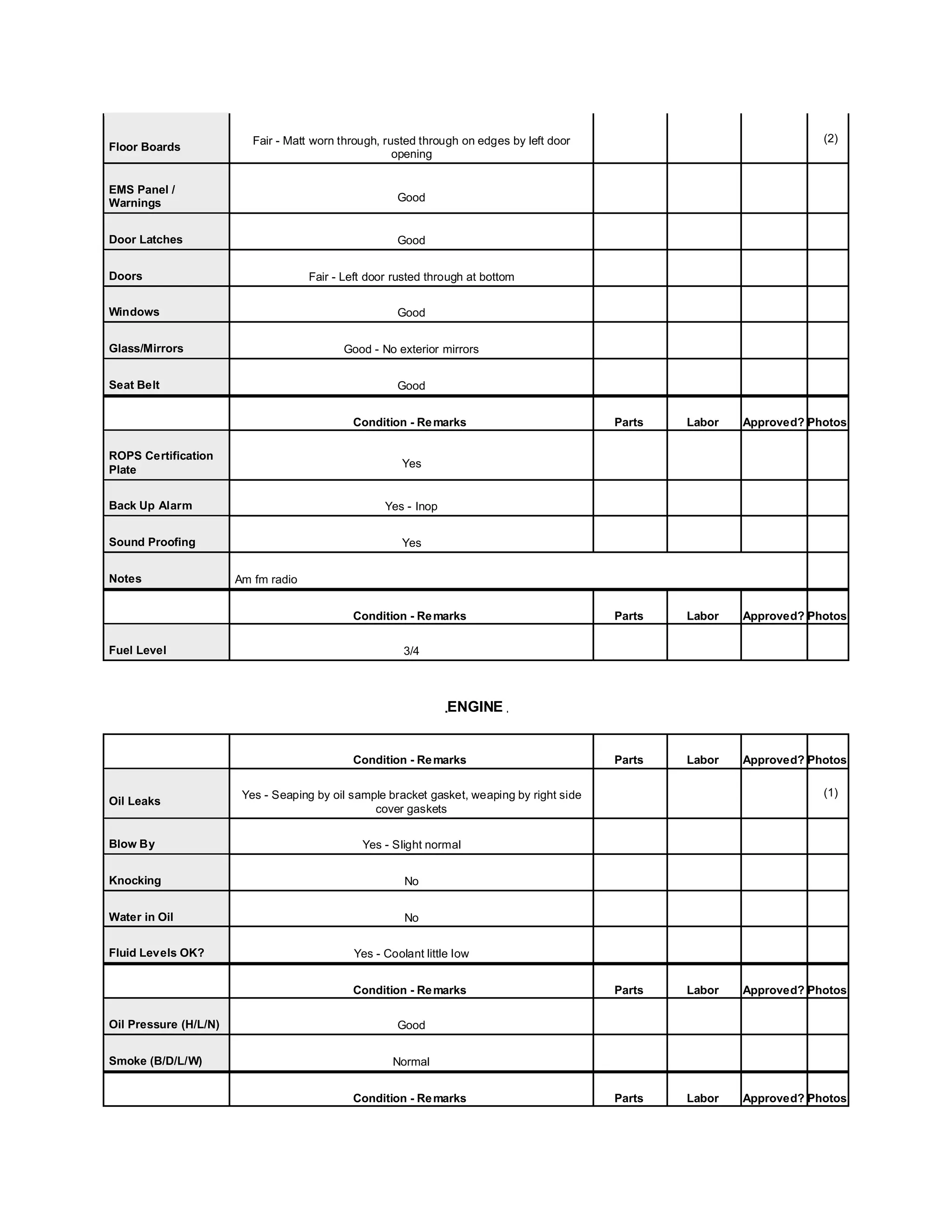 CAT 950FII 8TK00986 WHEEL LOADER INSPECTION REPORT | PDF | Auto Repair ...