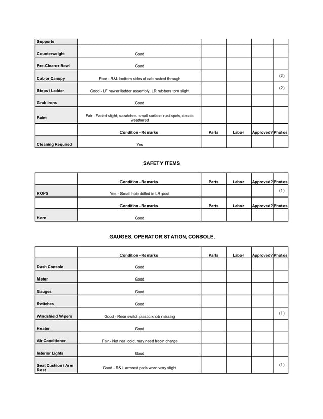 CAT 950FII 8TK00986 WHEEL LOADER INSPECTION REPORT | PDF | Auto Repair ...