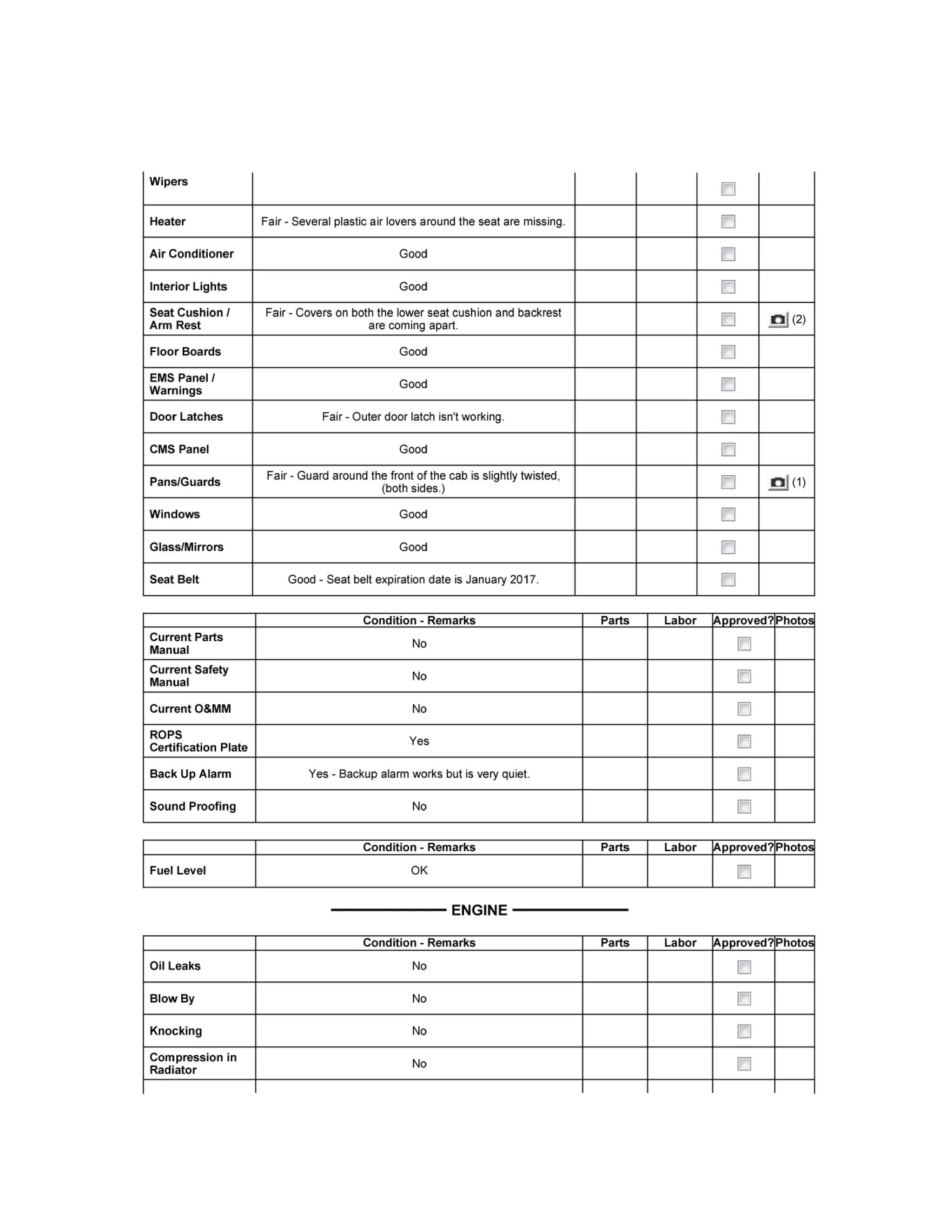 CAT 966 E 99Y05701 WHEEL LOADER INSPECTION REPORT | PDF