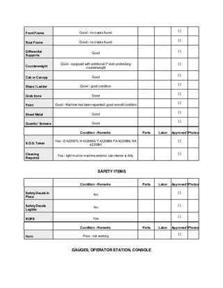 CAT 980F 8CJ01562 WHEEL LOADER INSPECTION REPORT | PDF