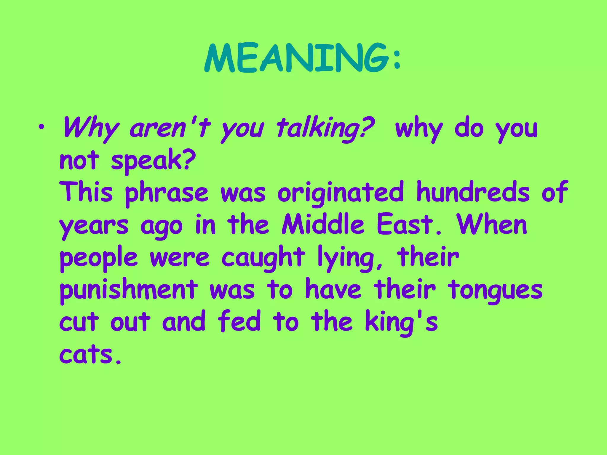 Cat Got Your Tongue 1 | PPT