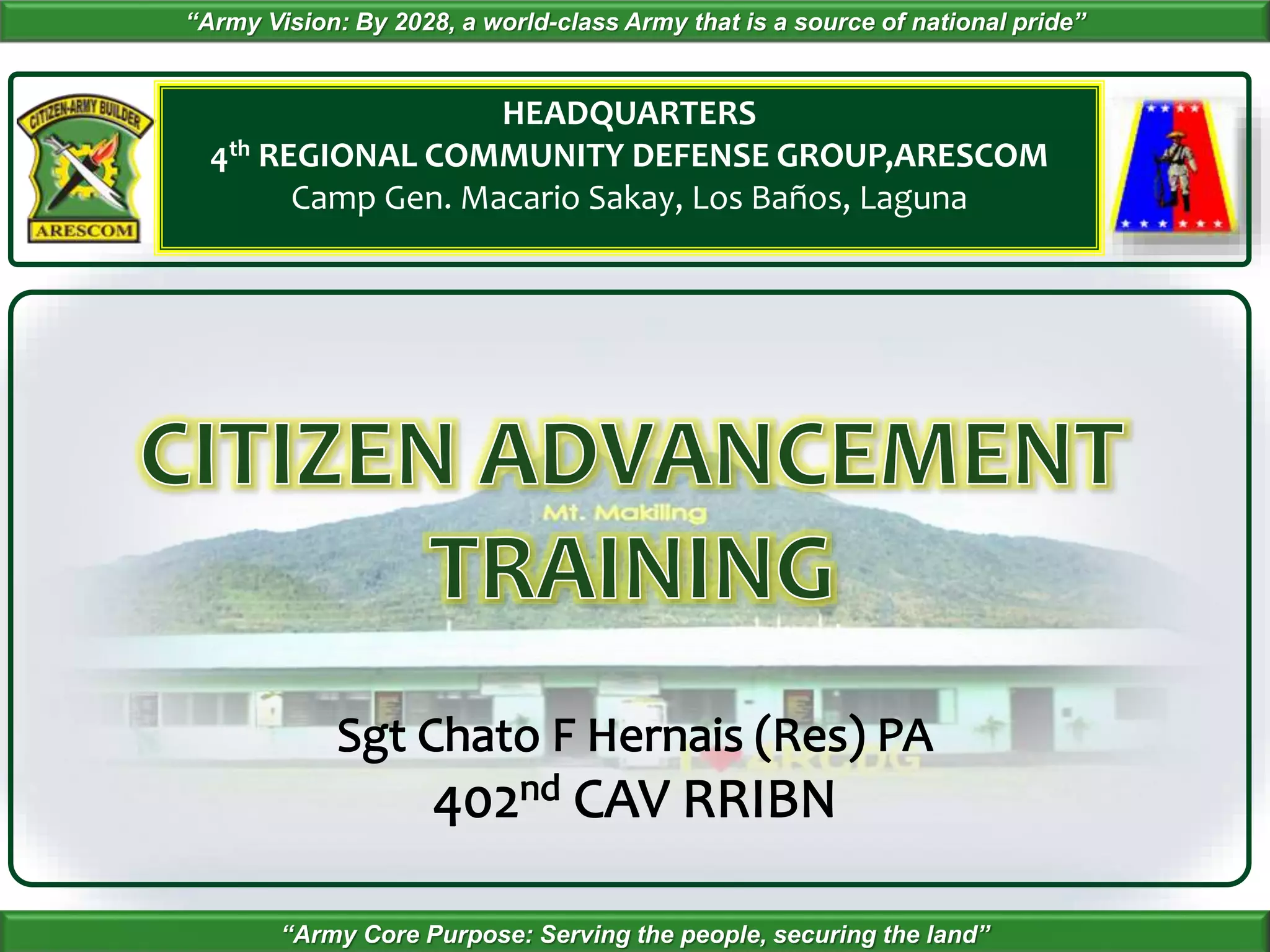 CITIZEN ADVANCEMENT TRAINING | PPTX