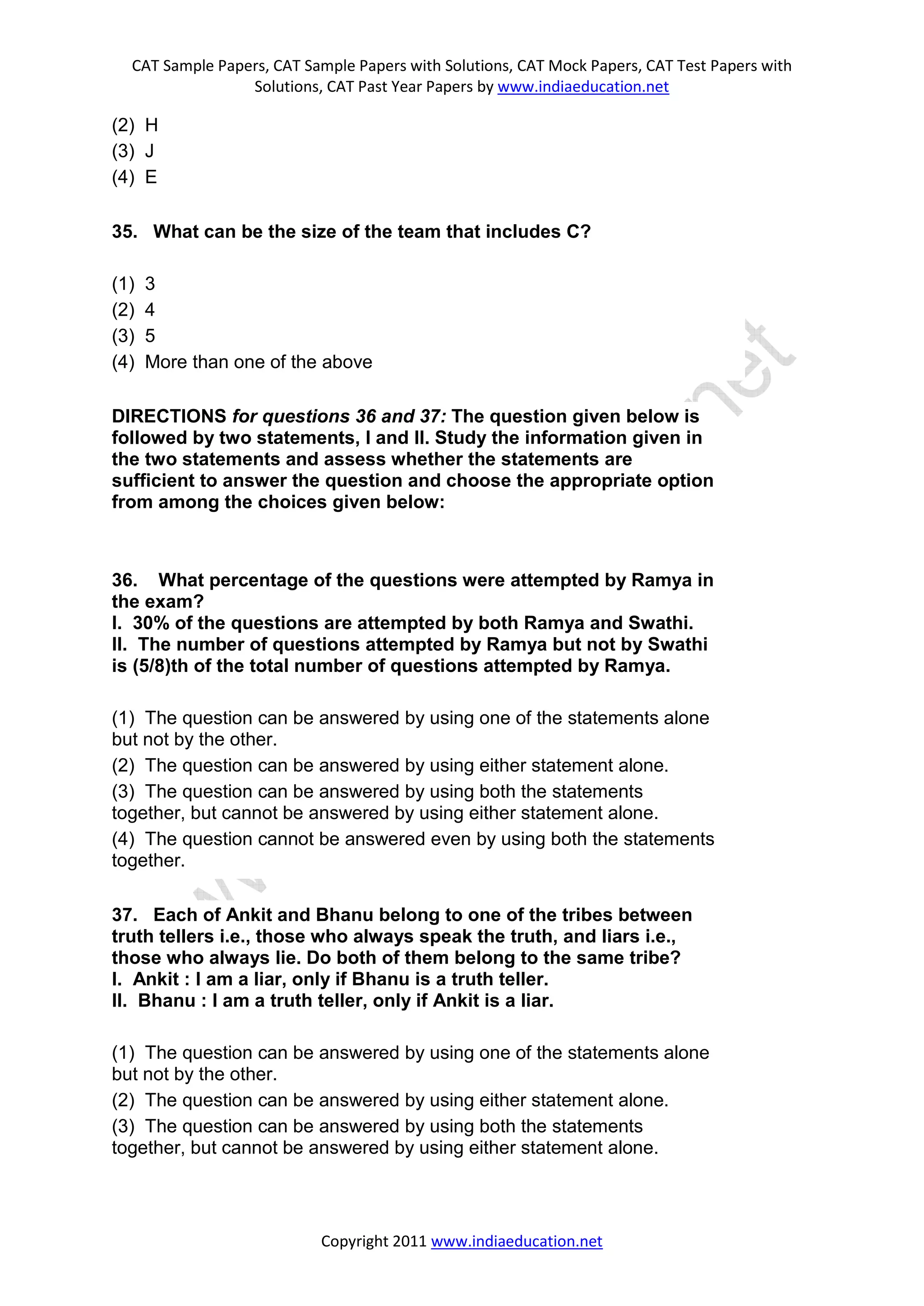 Cat sample-paper-1 | PDF