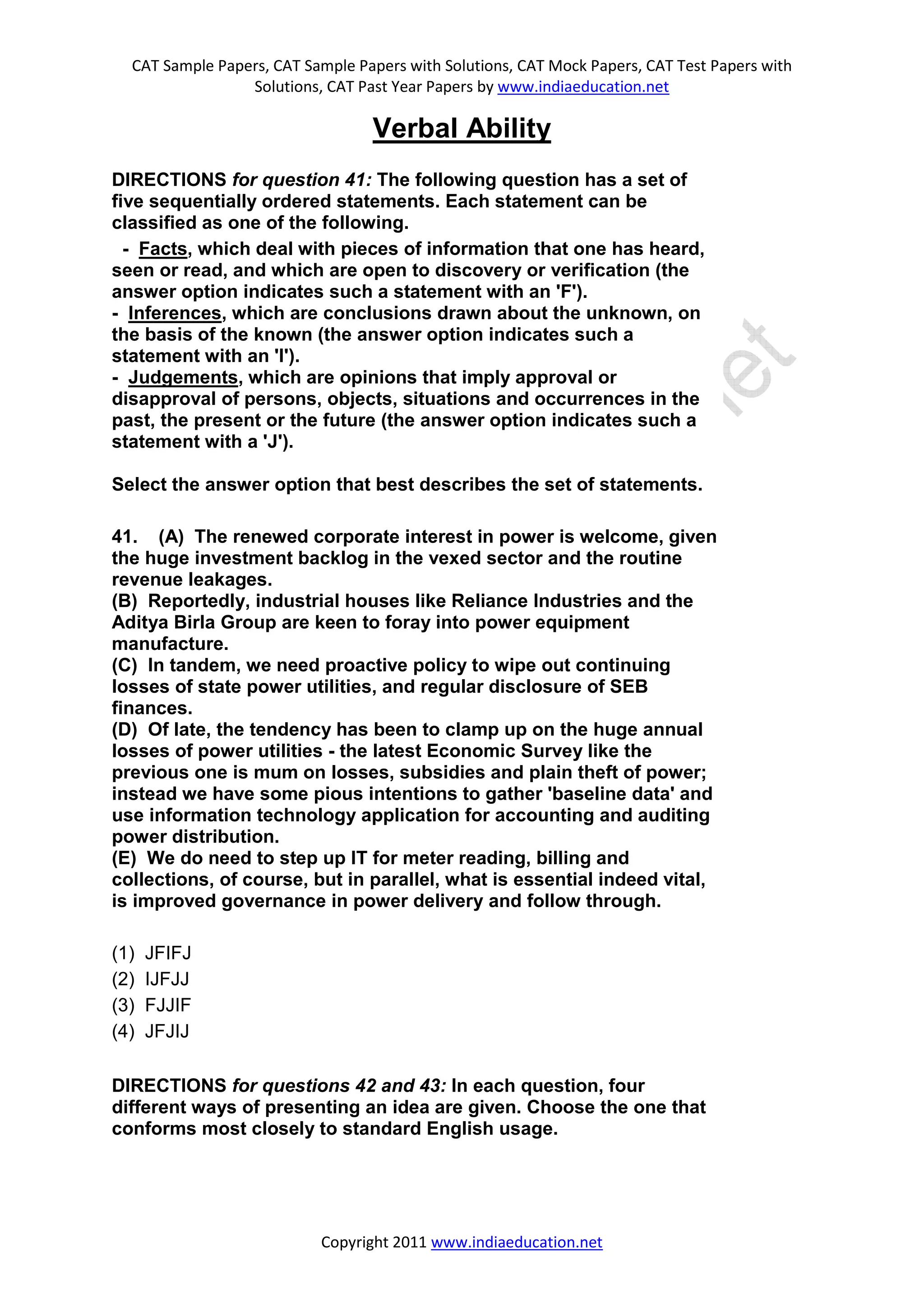 Cat sample-paper-1 | PDF