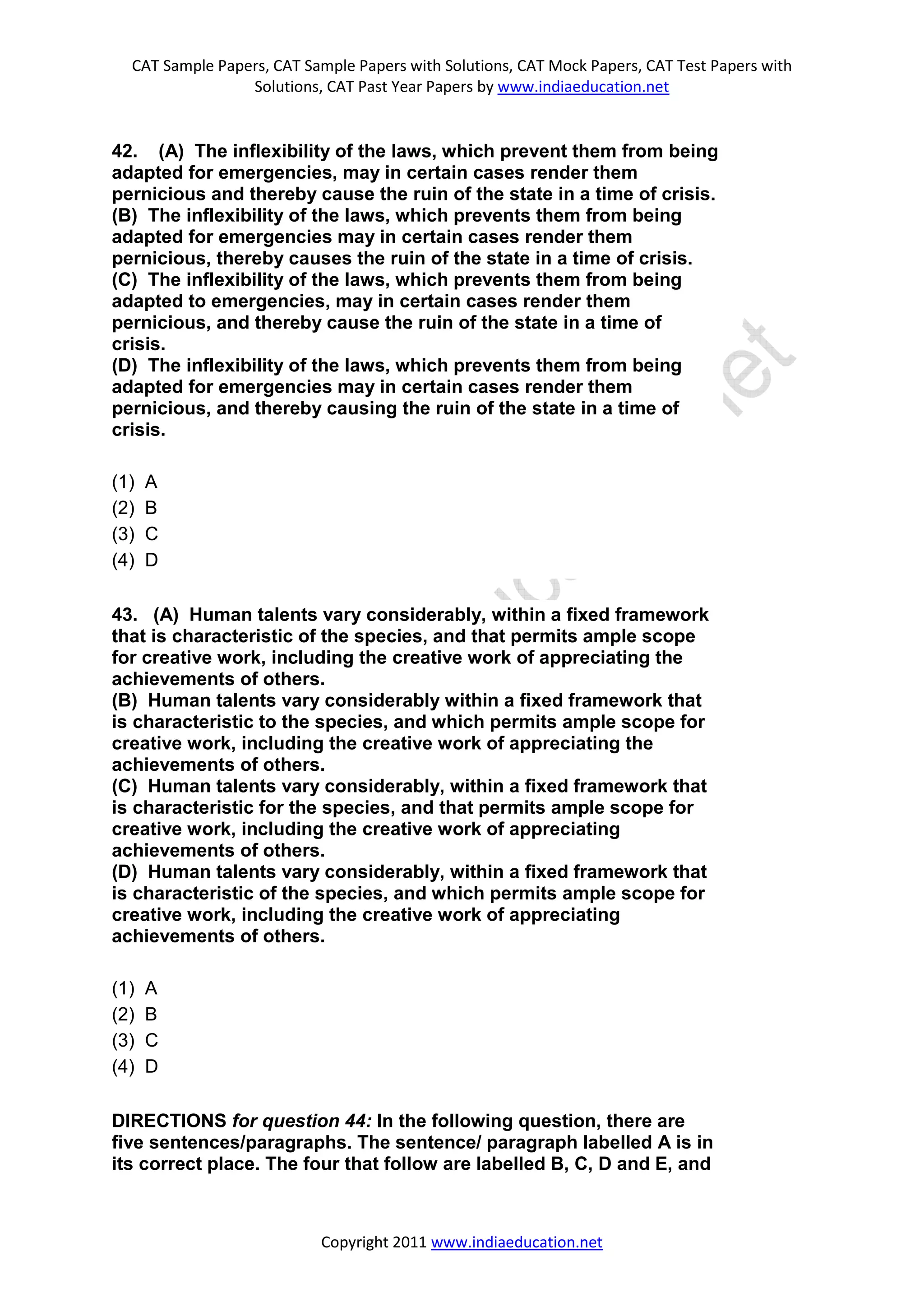 Cat sample-paper-1 | PDF