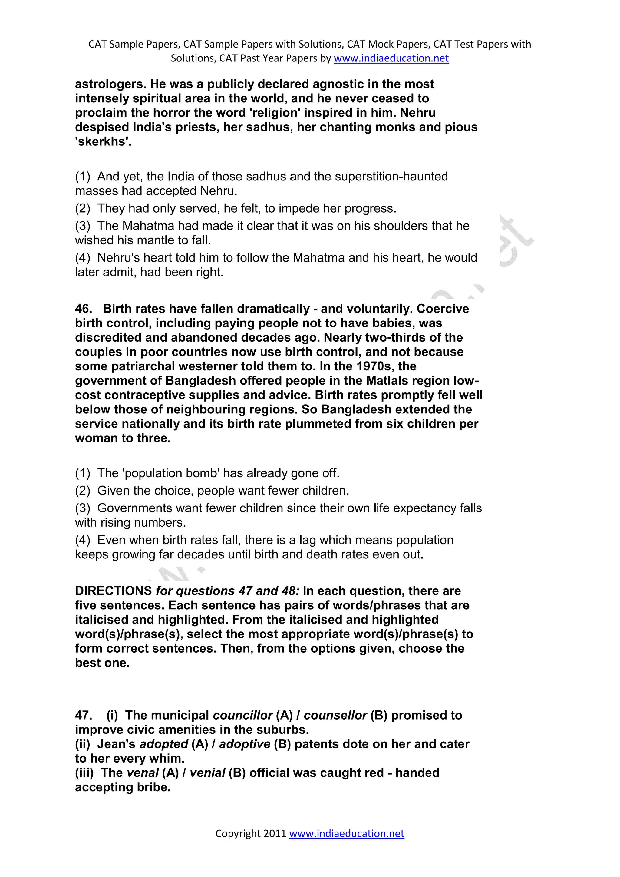 Cat sample-paper-1 | PDF